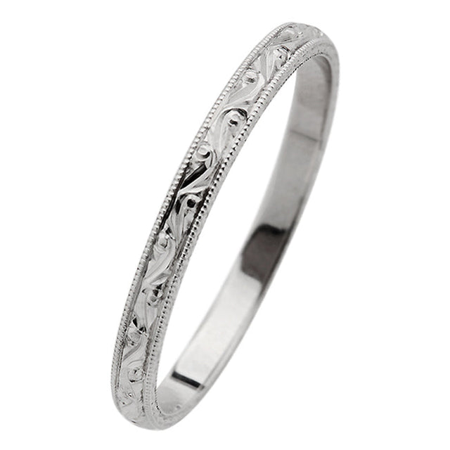 Vintage Scroll Pattern Engraved Diamond Engagement Ring | Hatton Garden ...