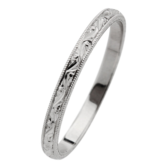 Vintage Scroll Pattern Engraved Diamond Engagement Ring | Hatton Garden ...