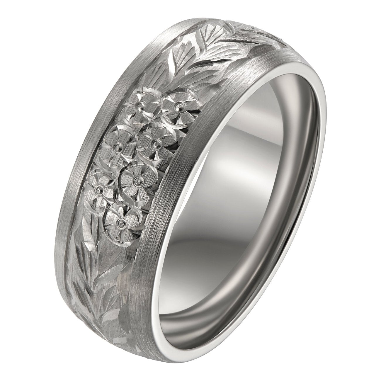 7mm Platinum Engraved Court Wedding Ring - London Victorian Ring – The ...