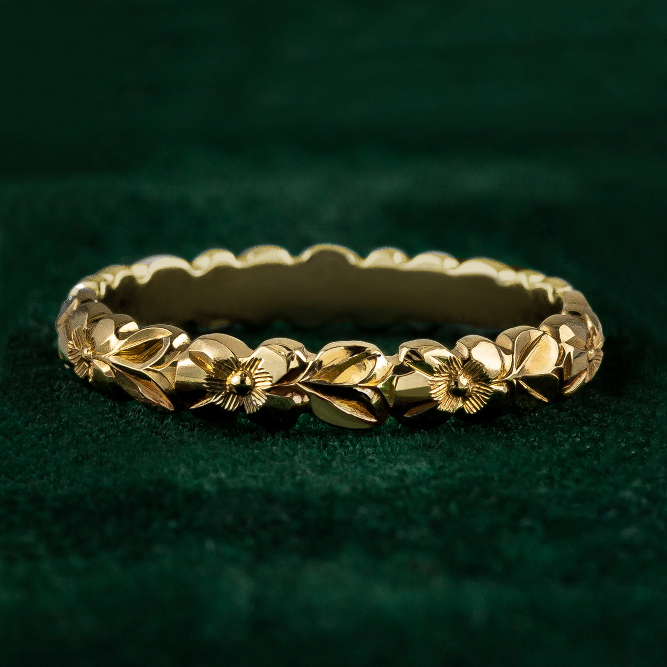 Engraved Floral Wedding Ring in Gold | London Victorian Ring UK – The ...